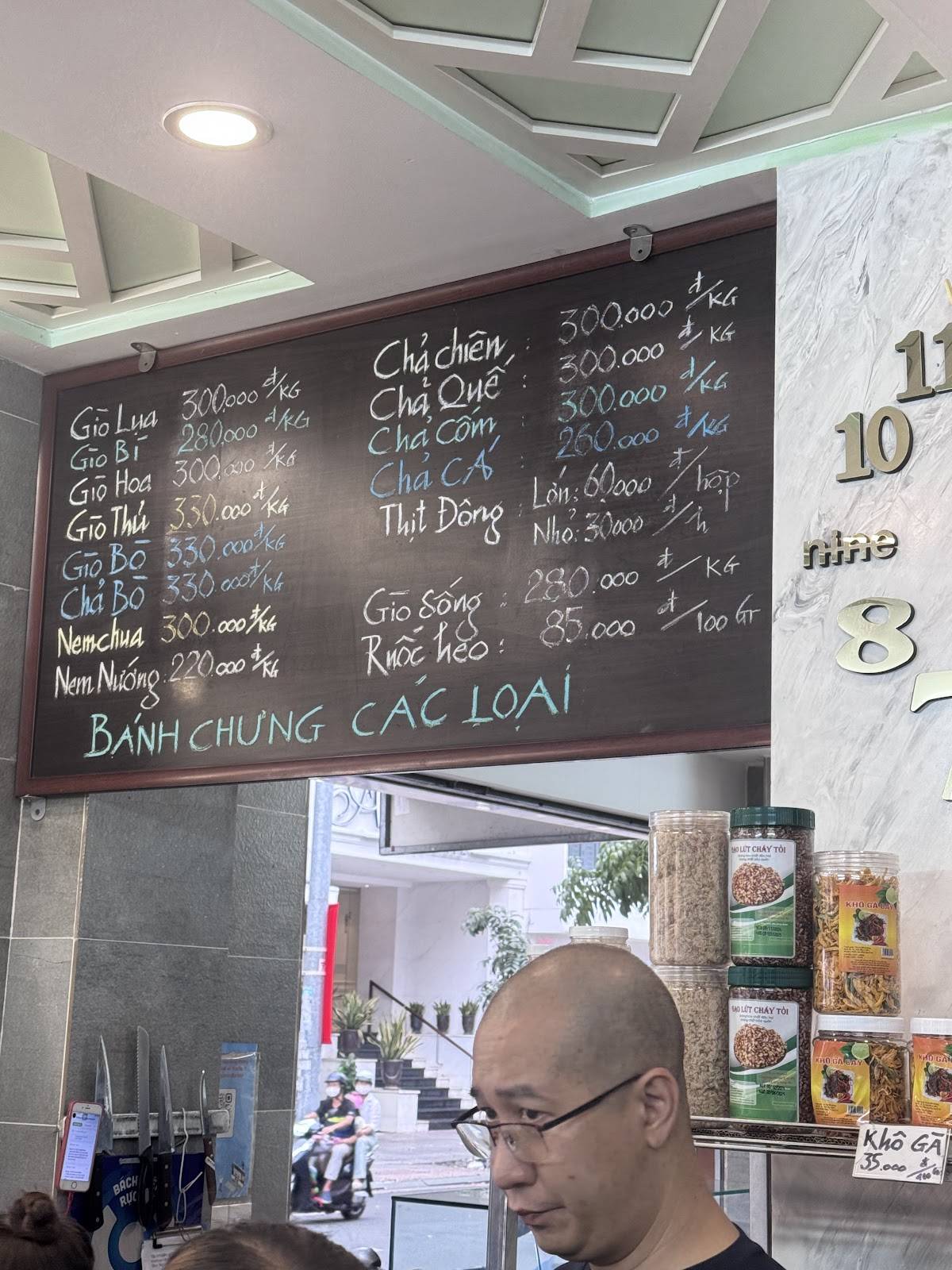 Menu at Giò chả Minh Châu restaurant, Ho Chi Minh City, 238 Lý Tự Trọng