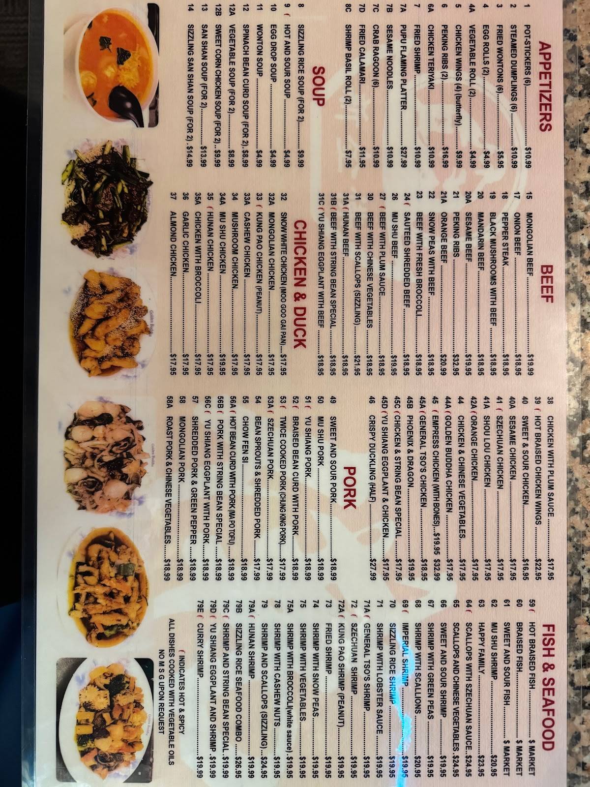 Menu at Golden Buddha Restaurant, Decatur, Clairmont Rd