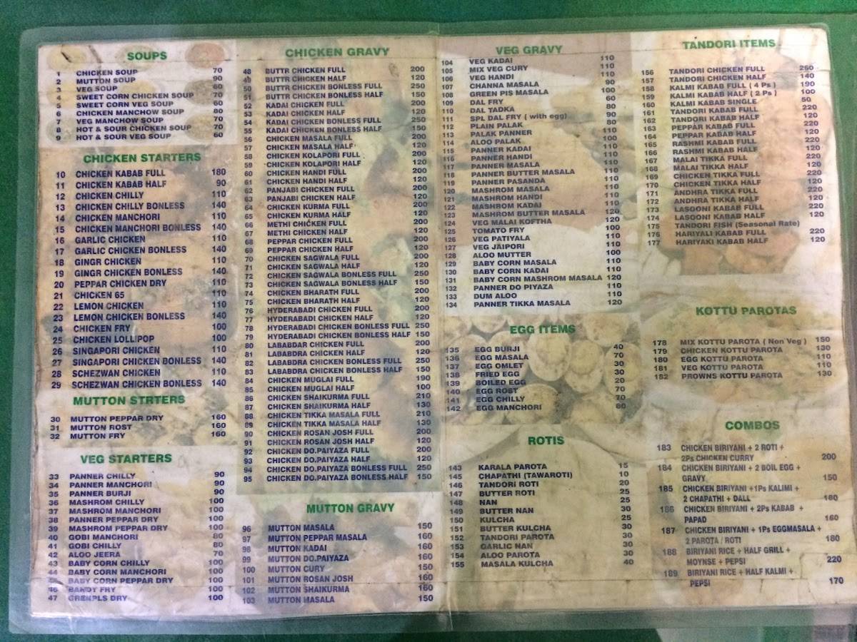 Menu at Golden Food Palace, Bengaluru, 7