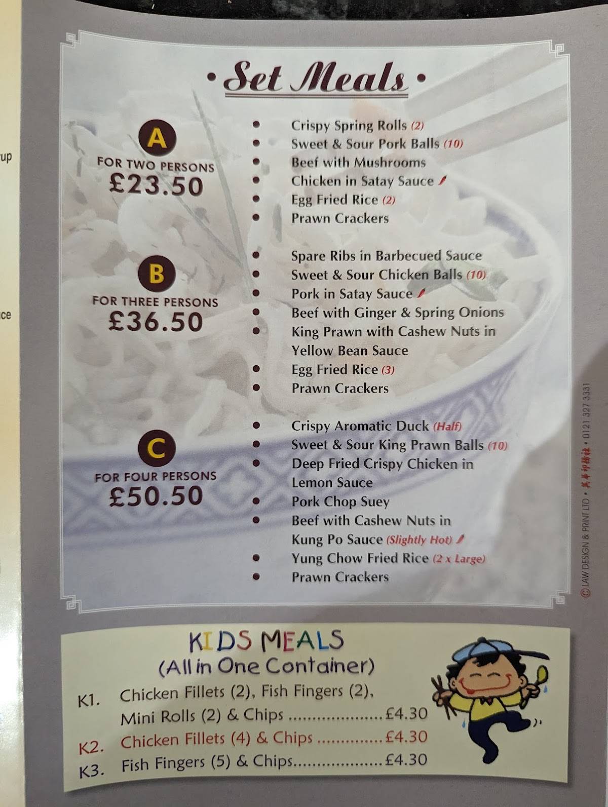 Menu at Golden Hay fast food, Billinghay