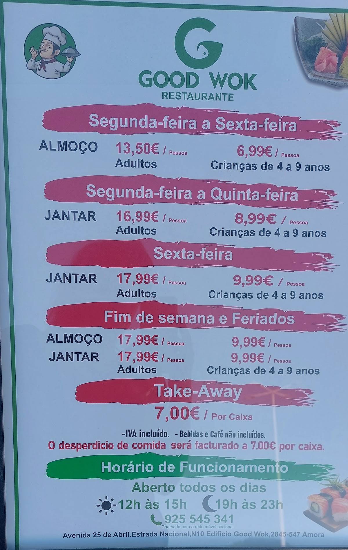 Menu at Good Wok restaurant, Amora