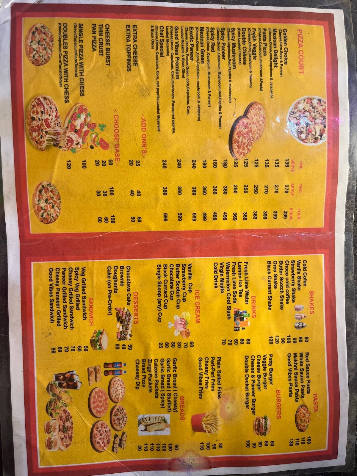 Menu at Good vibes cafe, Muzaffarnagar