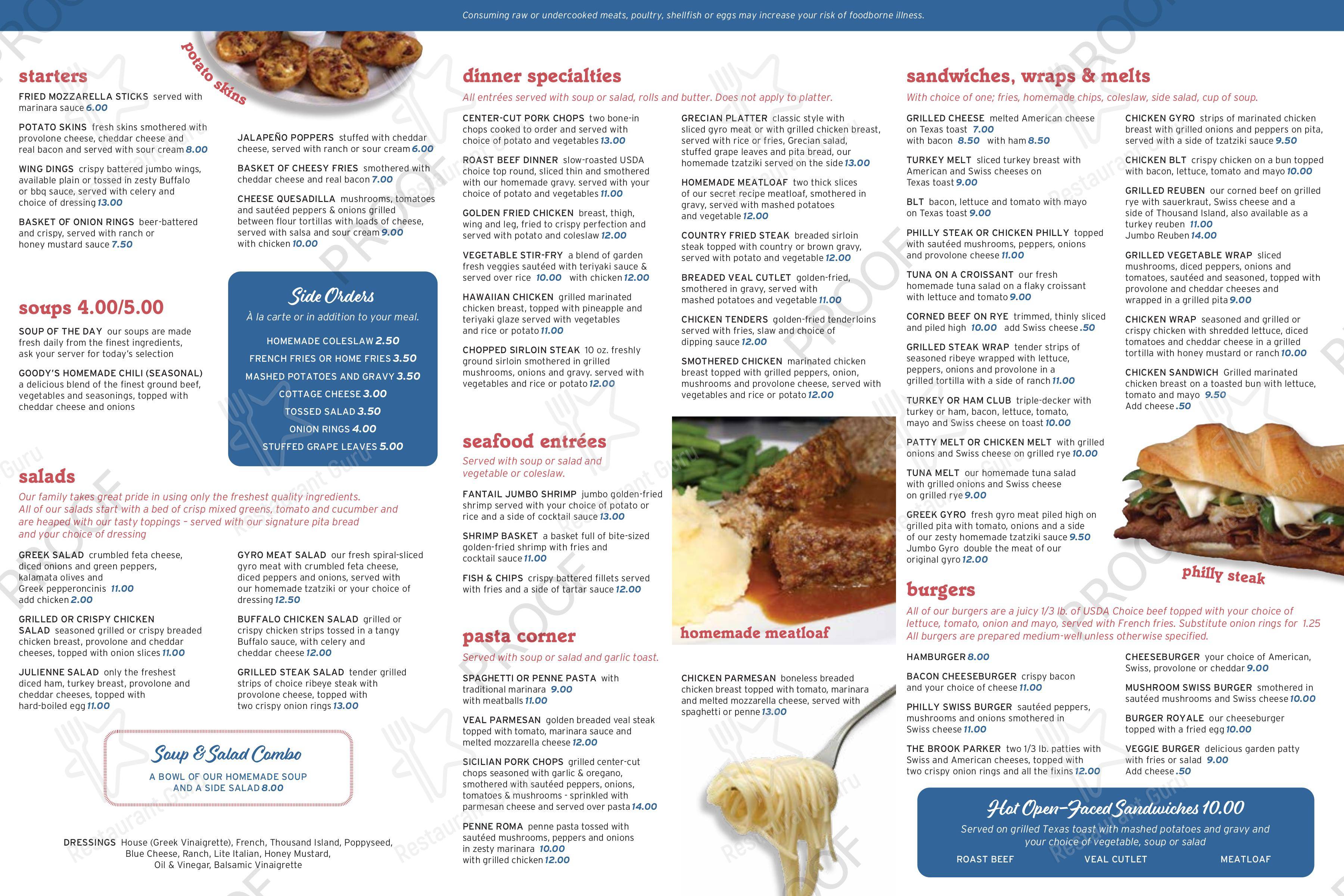 Menu at Goody's Family Restaurant, Brook Park, Snow Rd