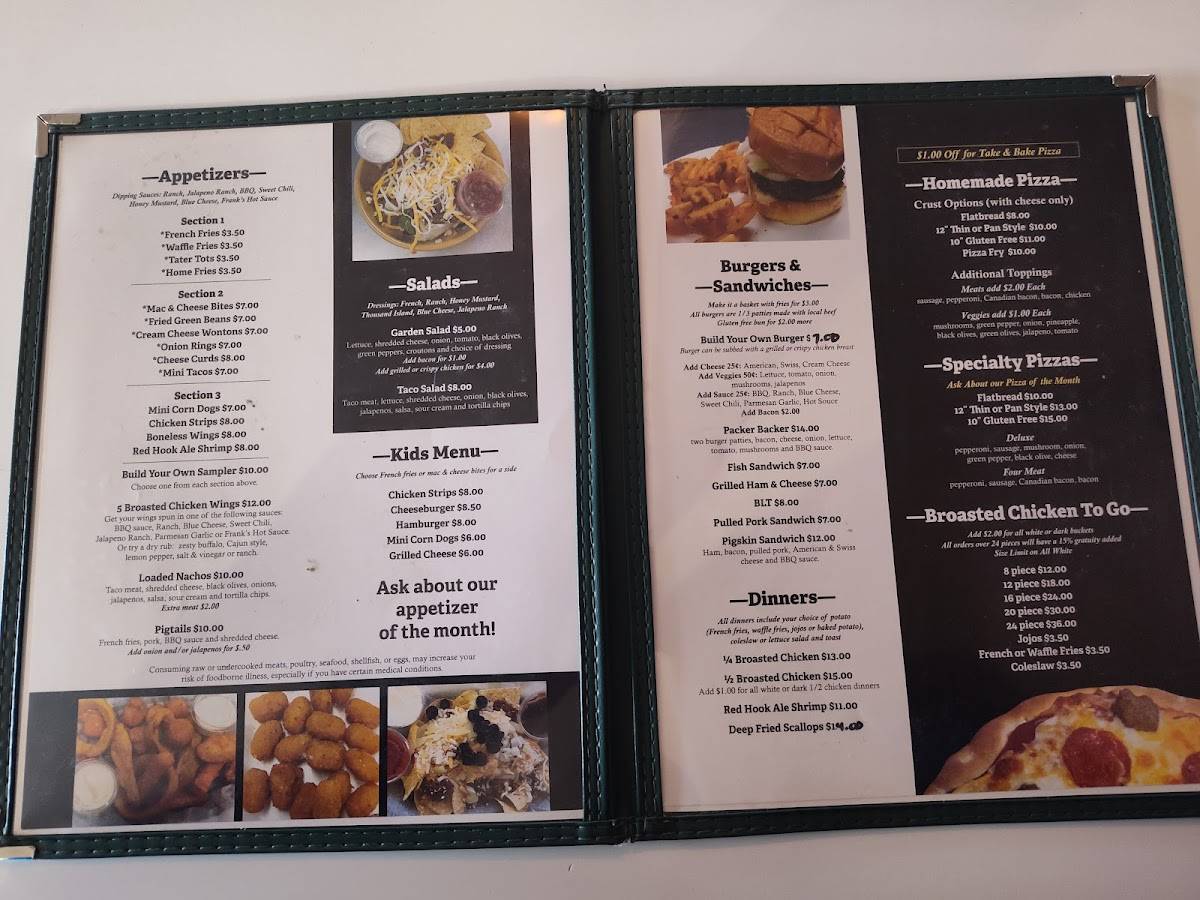 Menu at Gosnell's Packer Inn pub & bar, Prairie Farm