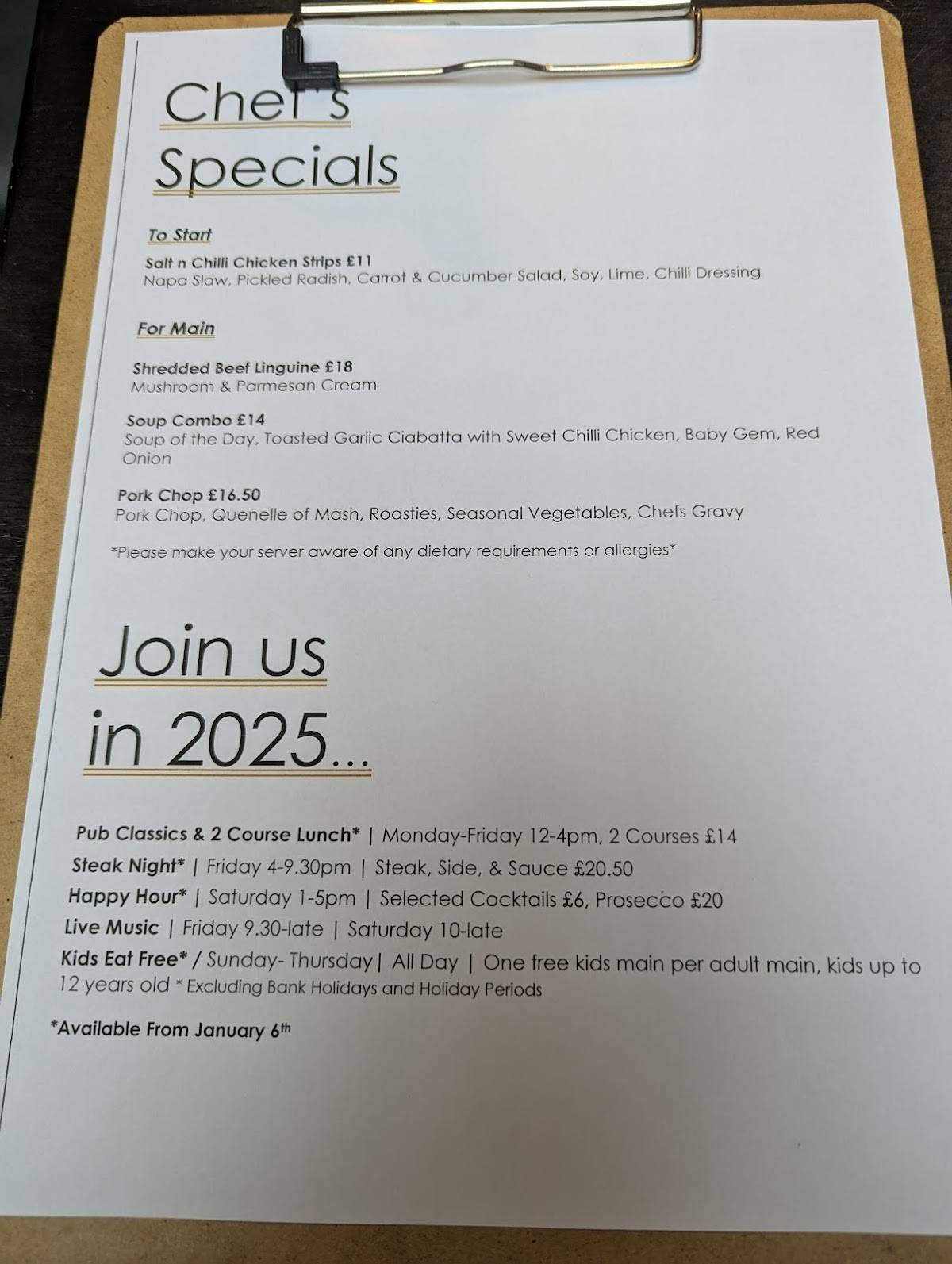 Menu at Grace Neill's pub & bar, Donaghadee