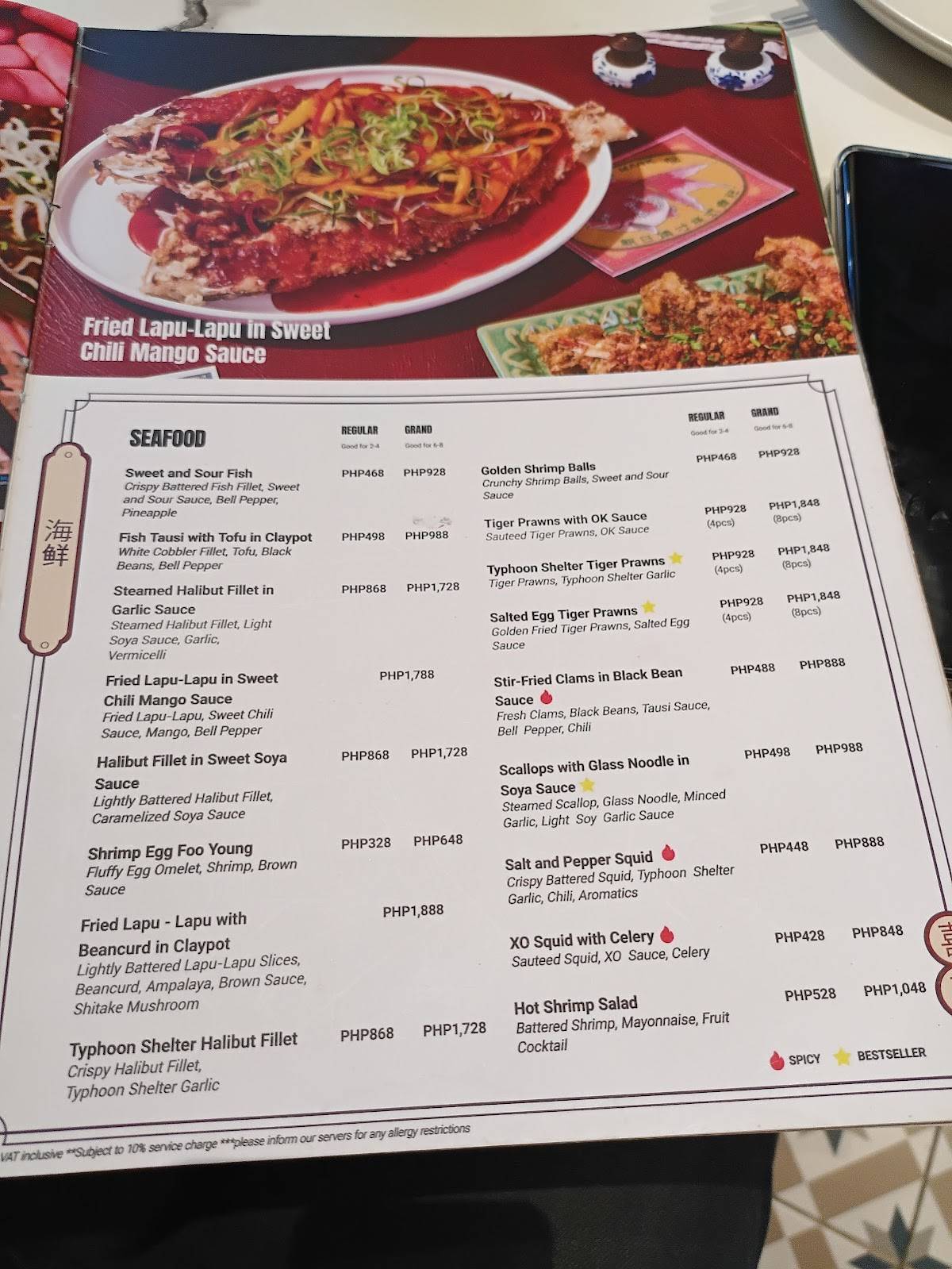 Menu at Grand House - Wilson restaurant, San Juan