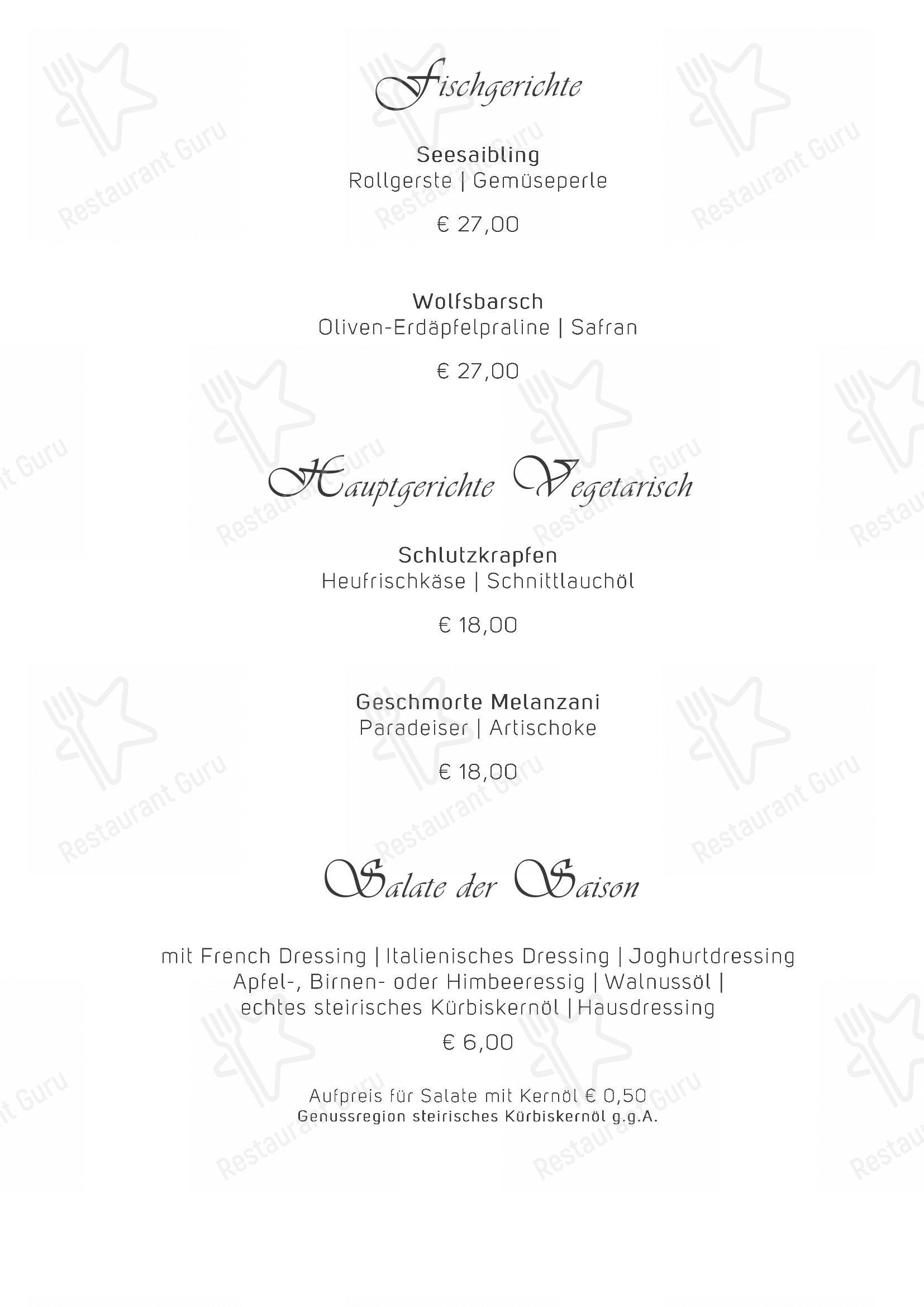 Speisekarte von Restaurant Florian, Graz
