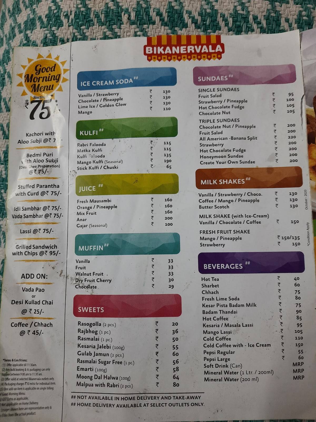 Menu at Bikanervala, Greater Noida, Omaxe NRI City Centre