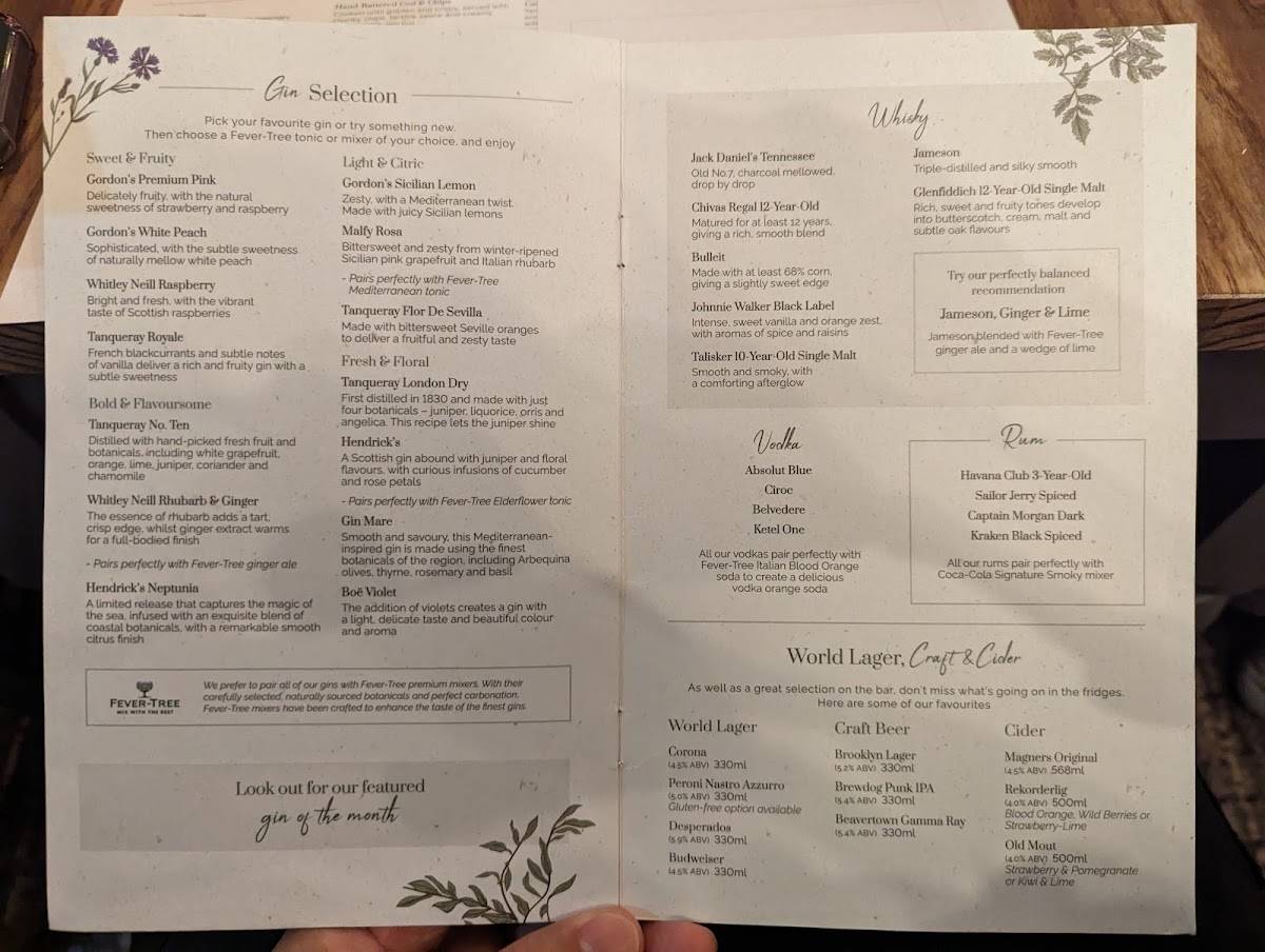 Menu at The Farmhouse Pub, Grimsby