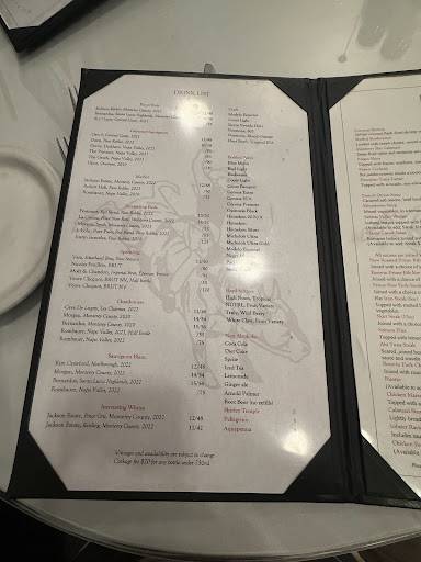 Menu at Growers Pub, Salinas, 227 Monterey St