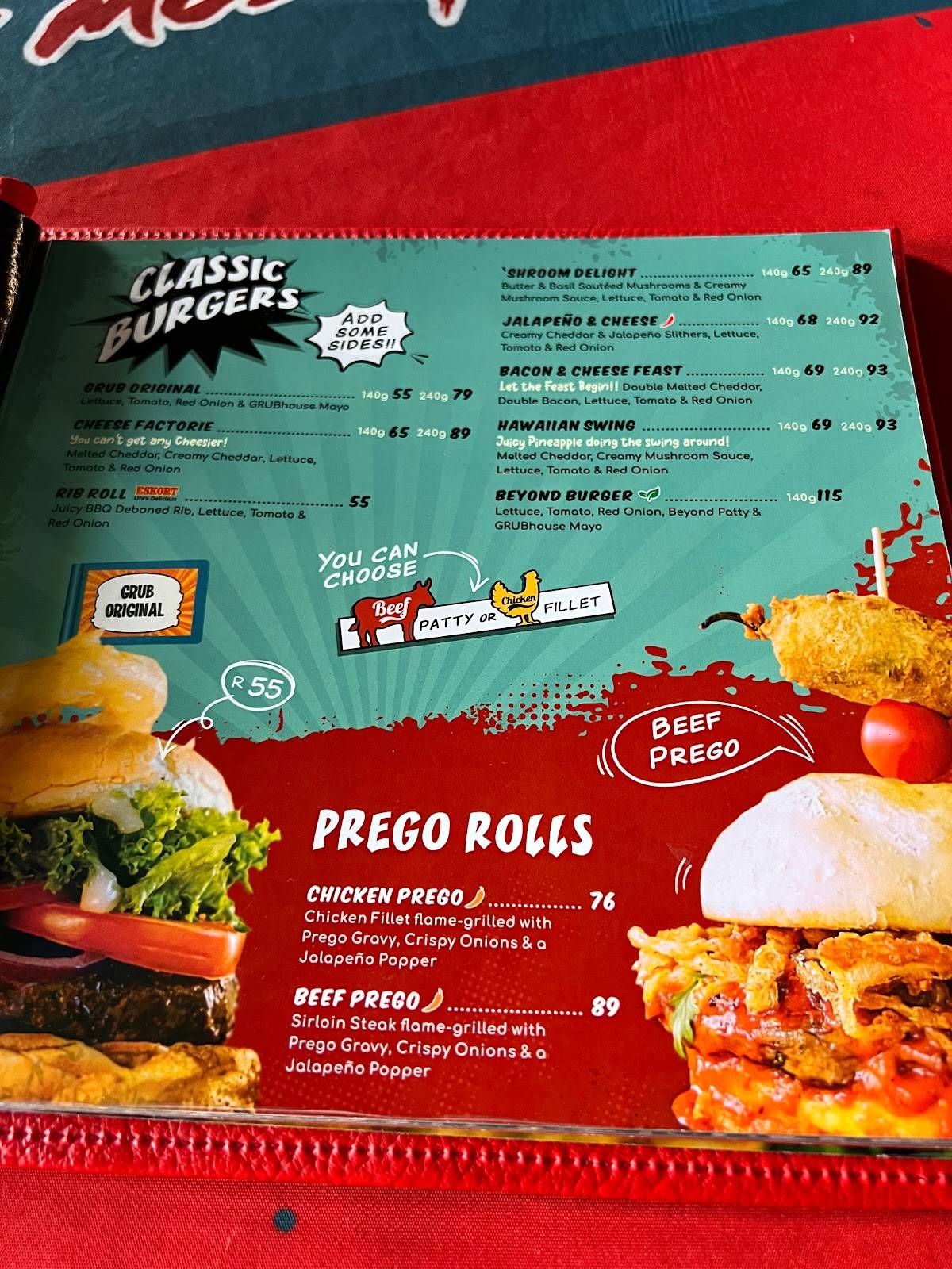 Menu at GrubHouse Eco Park restaurant, Centurion
