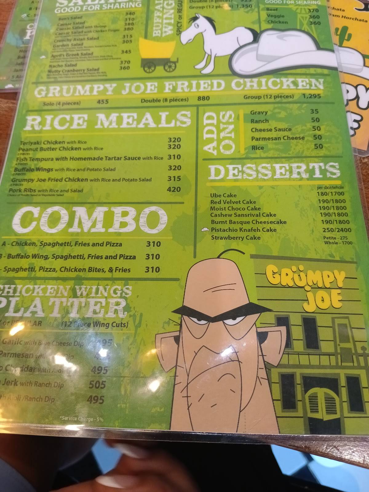 Menu at Grumpy Joe - Dagupan restaurant, Dagupan