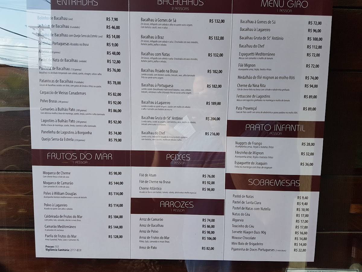 Menu em Gruta de Santo Antônio restaurante, Niterói