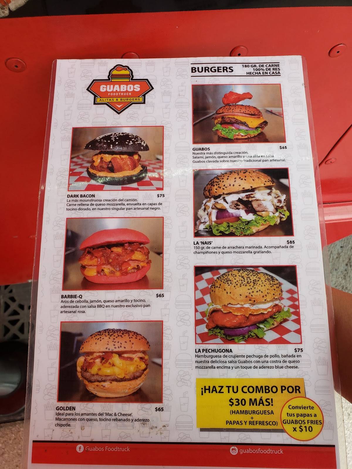 Carta del restaurante Guabos Foodtruck, Apodaca, Estardo Guajardo 408