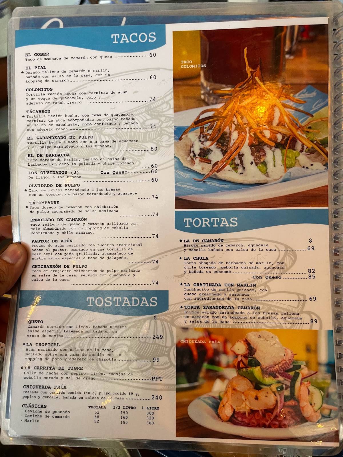 Carta del restaurante Colomitos Cocina del Mar, Guadalajara