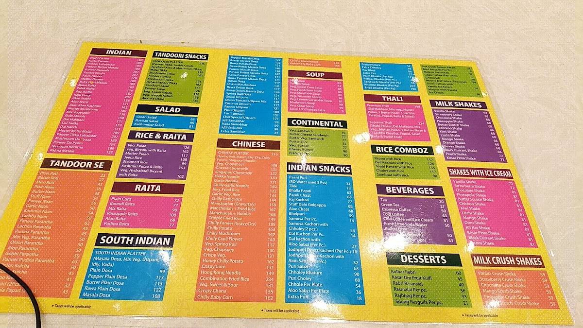 Menu at Gulab Sweets & Restaurant -Best Sweet Shop in Rohtak Best ...
