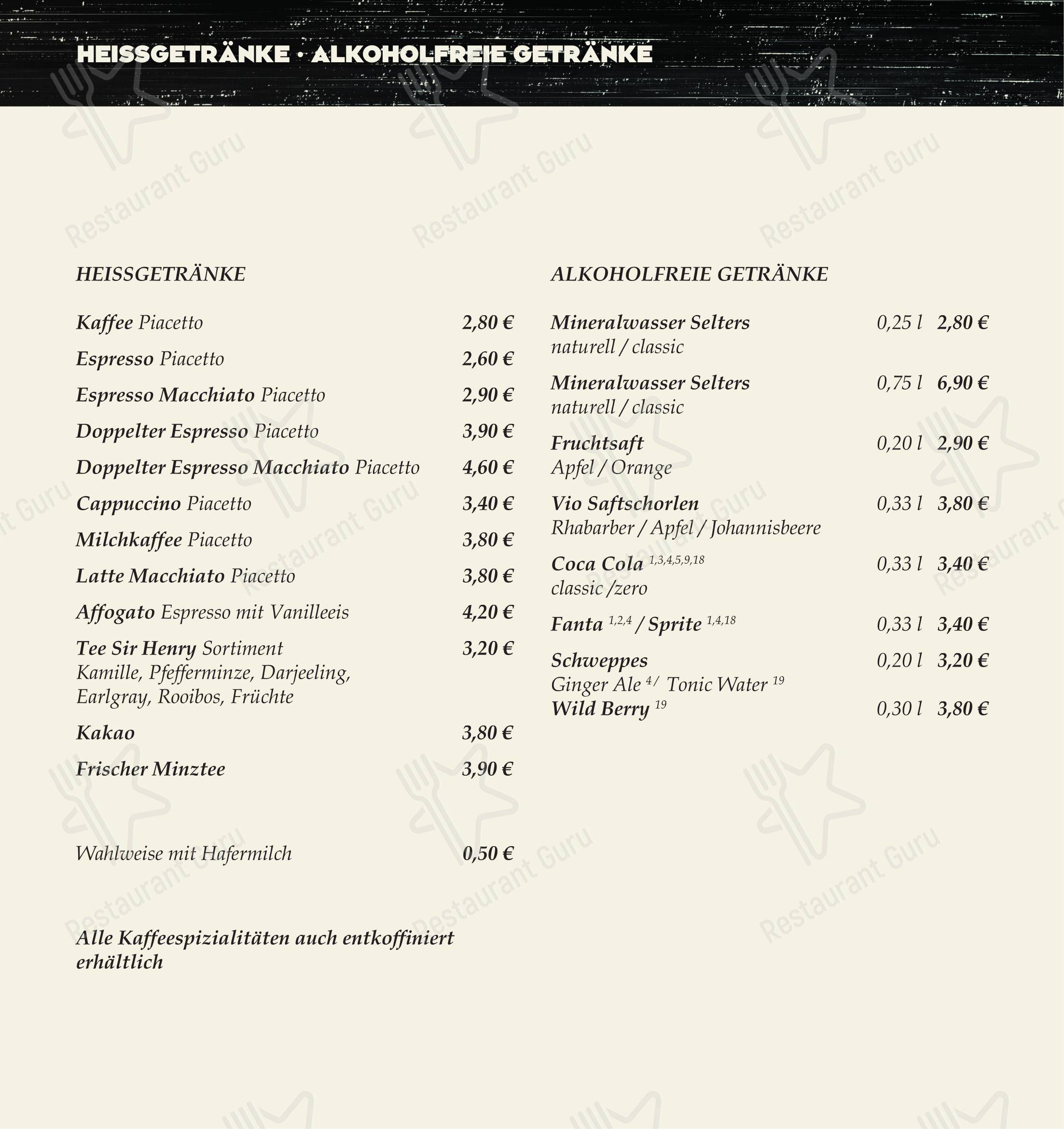 Speisekarte von Gustav Restaurant in der KAH, Bonn