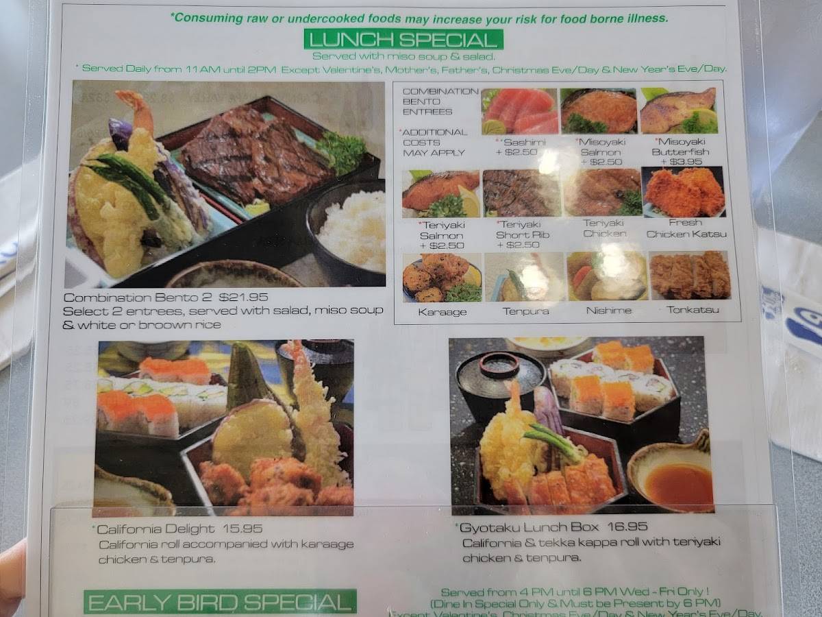 Menu at Gyotaku Japanese Restaurant, Pearl City, 98-1226 Kaʻahumanu St