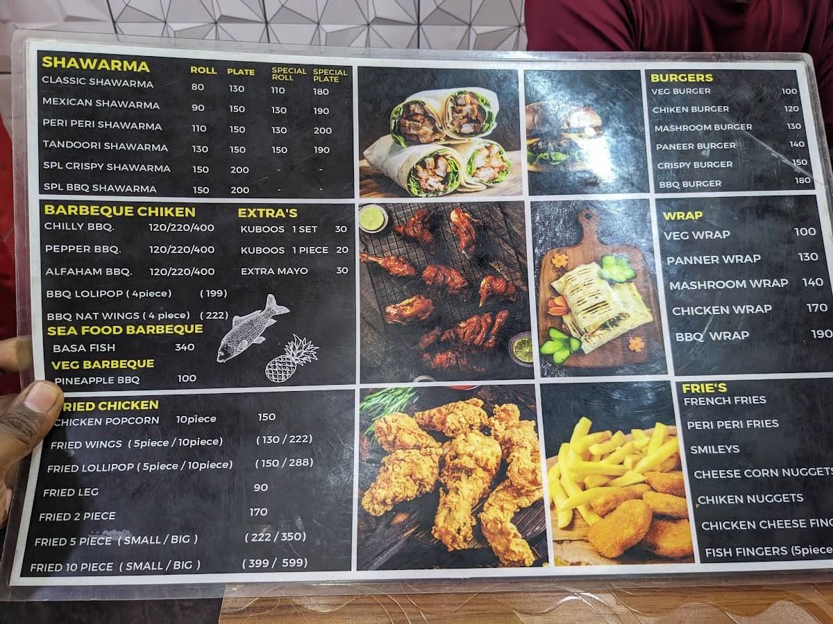 Menu at HABIBI SHAWARMA, Arcot