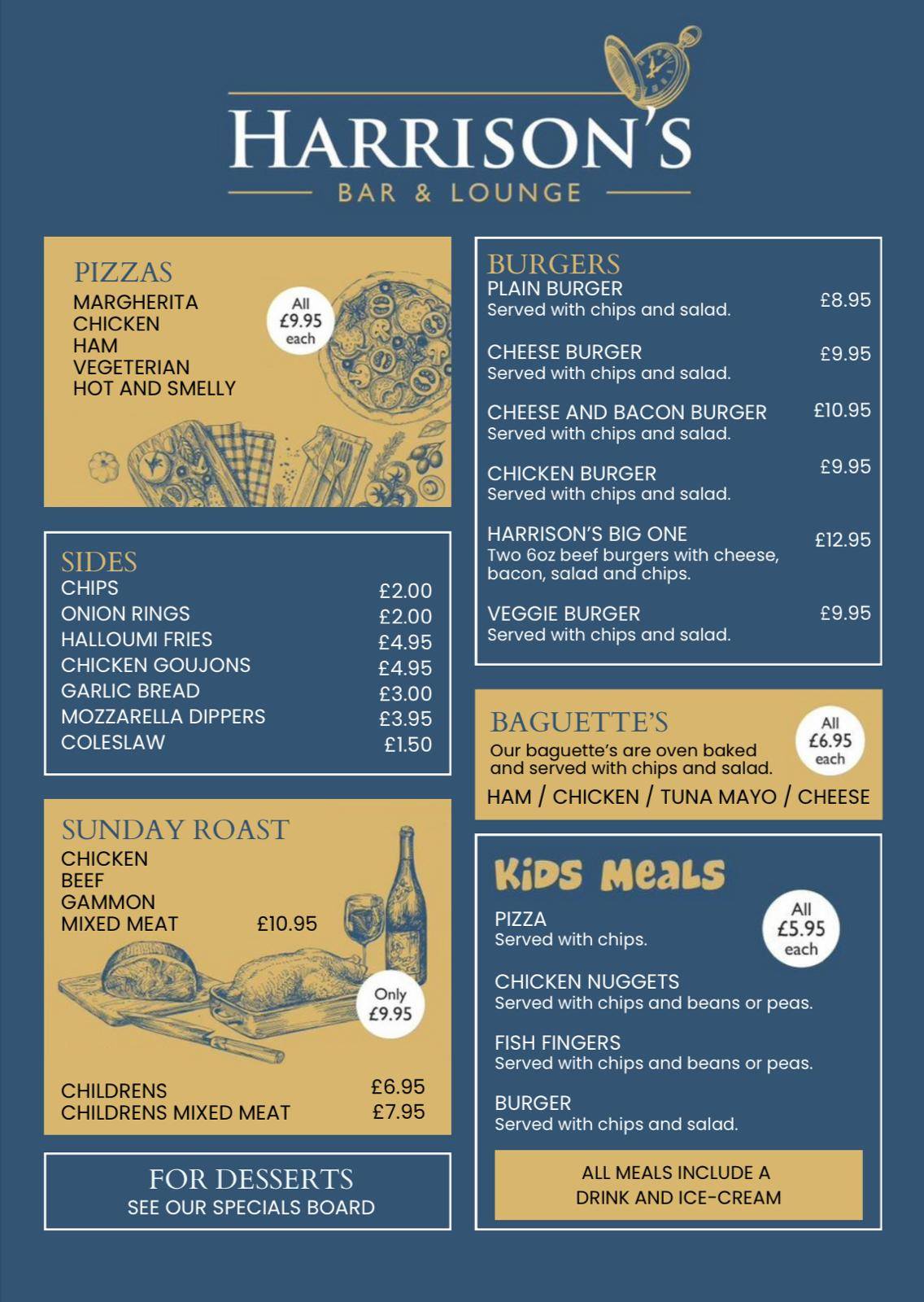 Menu at HARRISON'S pub & bar, Barrow upon Humber