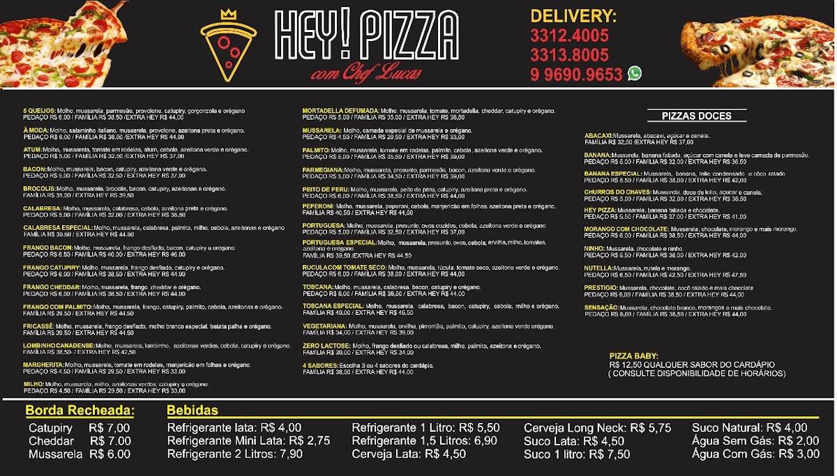Menu em HEY PIZZA com Chef Lucas restaurante, Uberaba