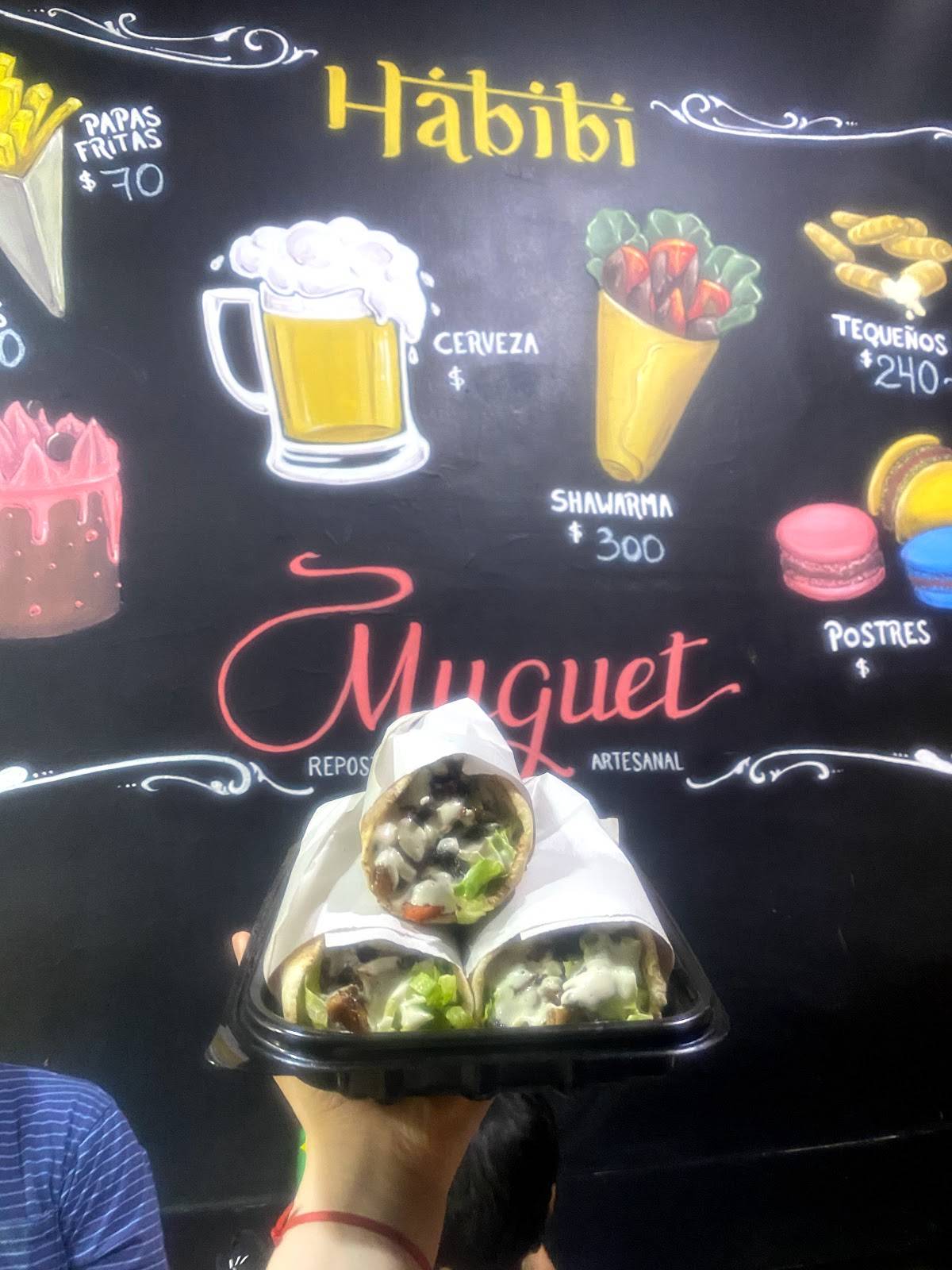 Menu at Habibi shawarma restaurant, Buenos Aires