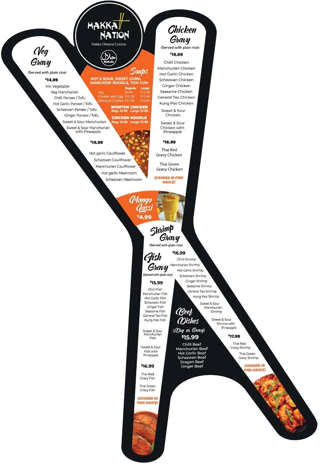 Menu at Hakka Nation restaurant, Hamilton