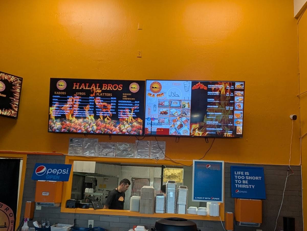 Menu at Halal Bros restaurant, West Sacramento