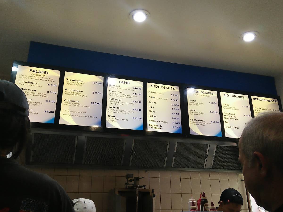 Menu at Half Moon Cafe, Coburg