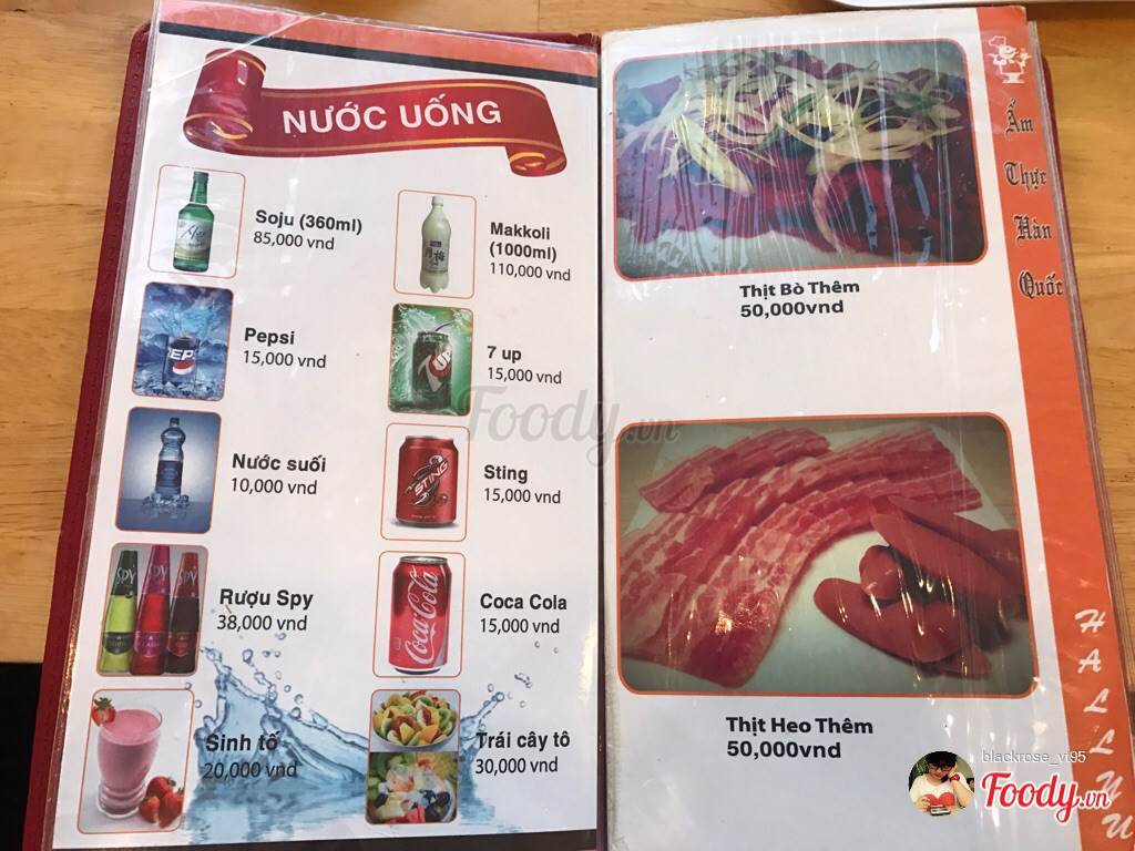 Carta de Hallyu Korean Fast Food, Ciudad Ho Chi Minh (Saigón), 125 Trần ...