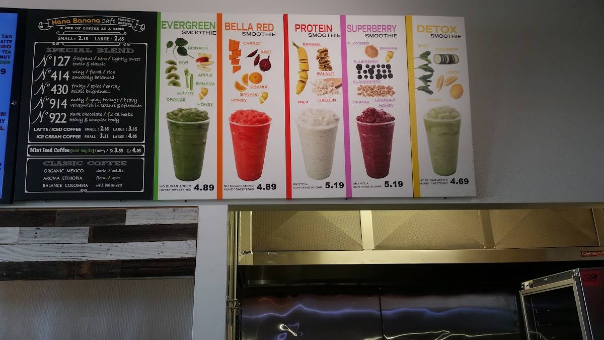 Menu at Hana Banana pub & bar, El Paso, Montana Ave Bldg C #300