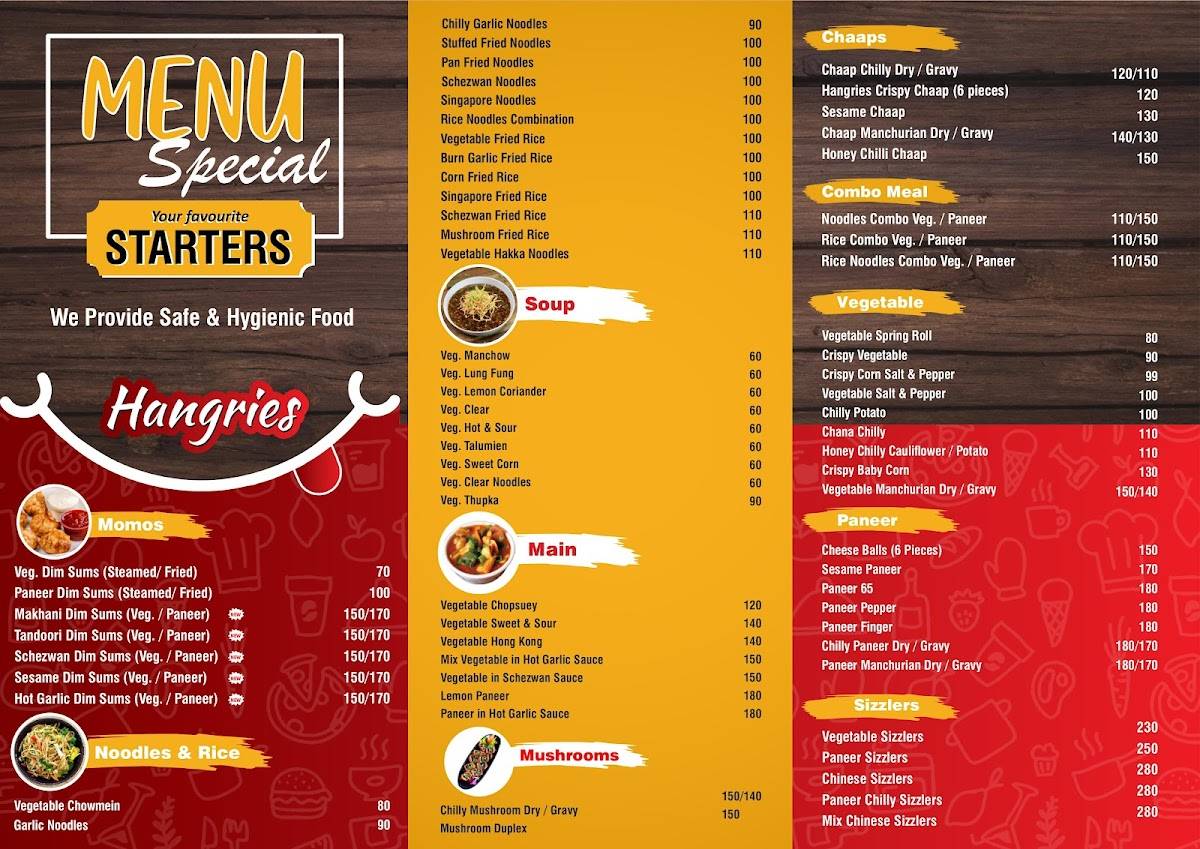 Menu at Hangries Amritsar Italian & Chinese Restaurant, Amritsar