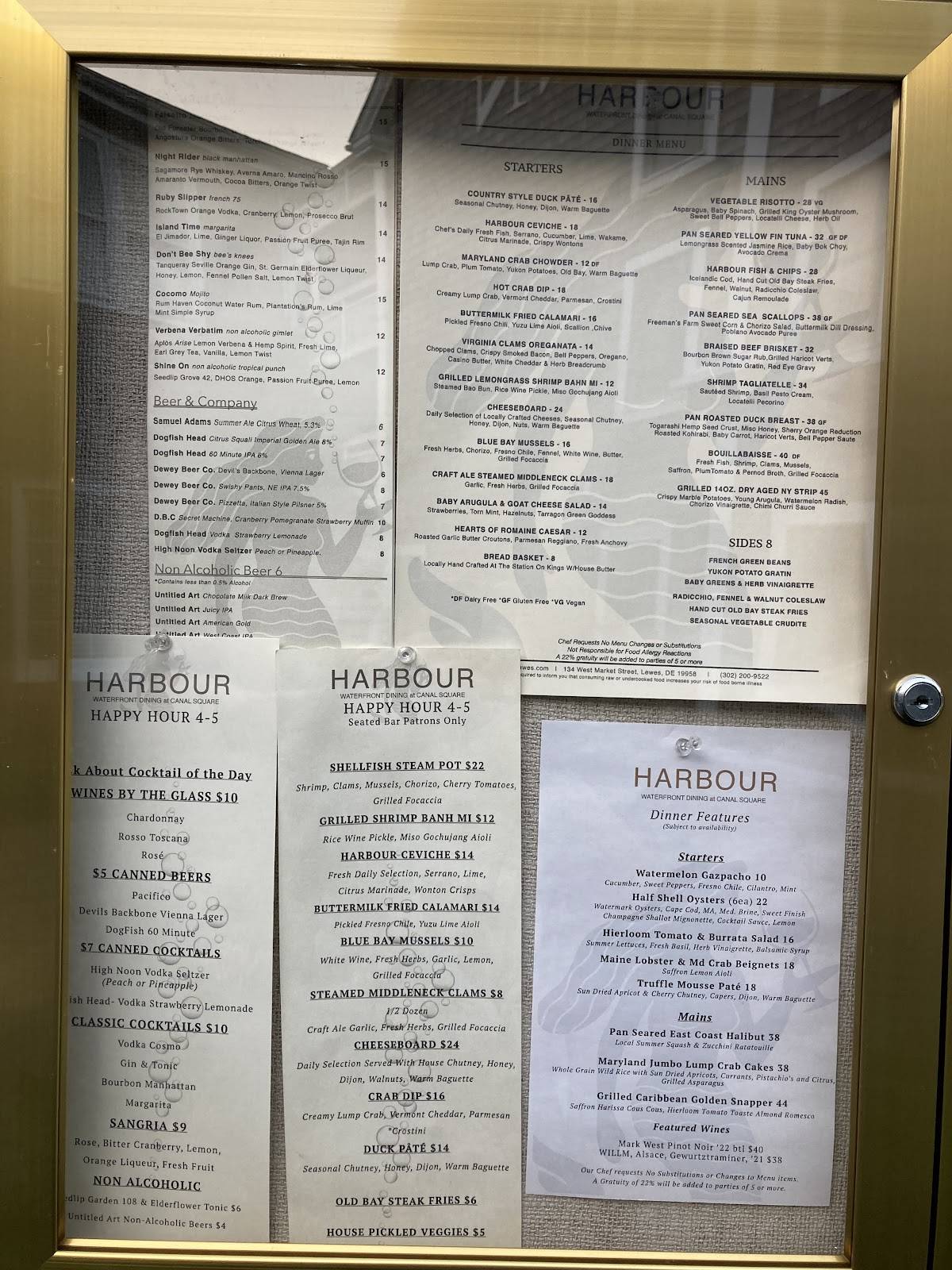 Menu at Harbour Restaurant at Canal Square, Lewes