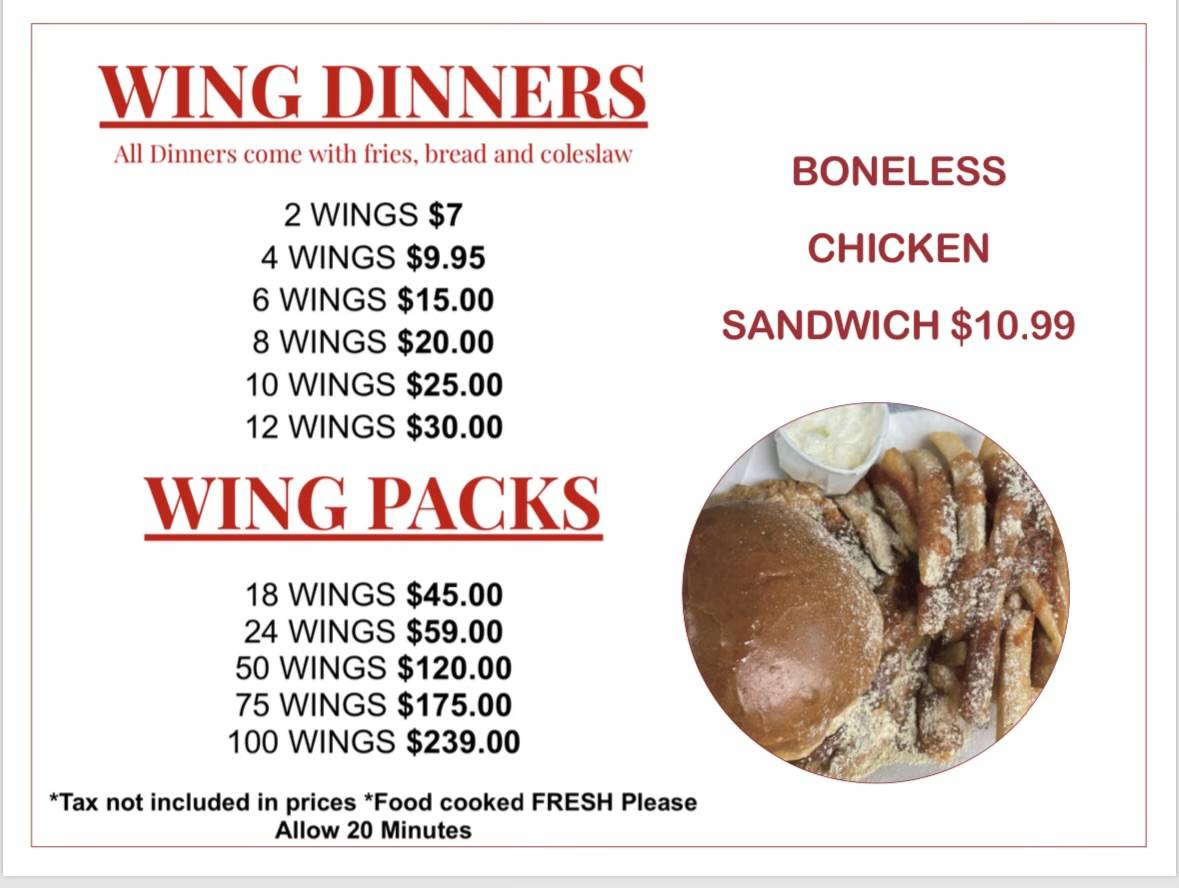 Menu at Harold's “The Fried Wing King “ BBQ, Chicago, W Wilson Ave