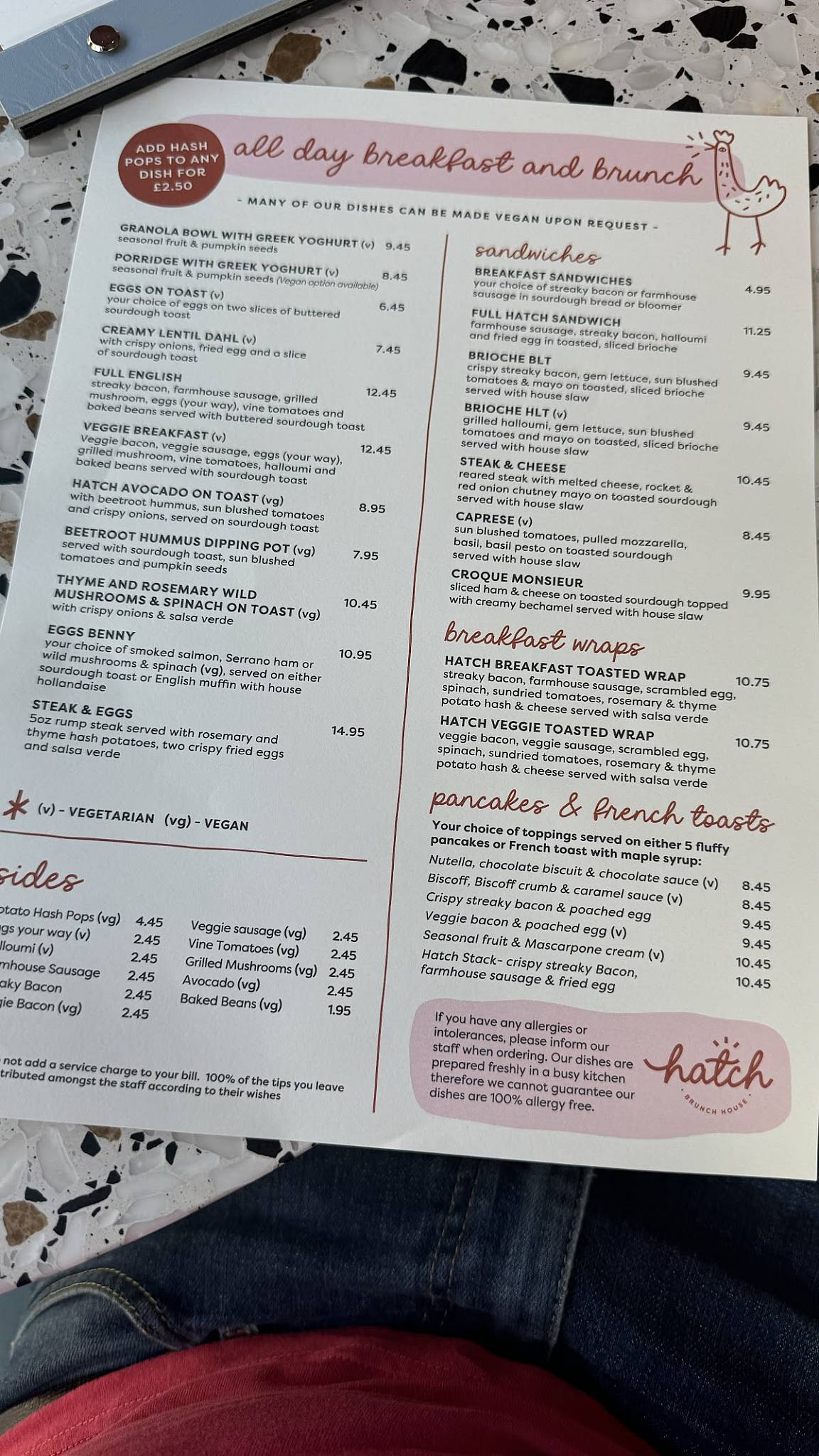 Menu at Hatch Brunch House restaurant, Halifax