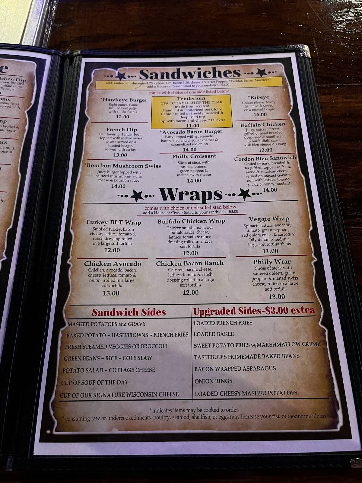 Menu at Hawkeye Restaurant, Keokuk