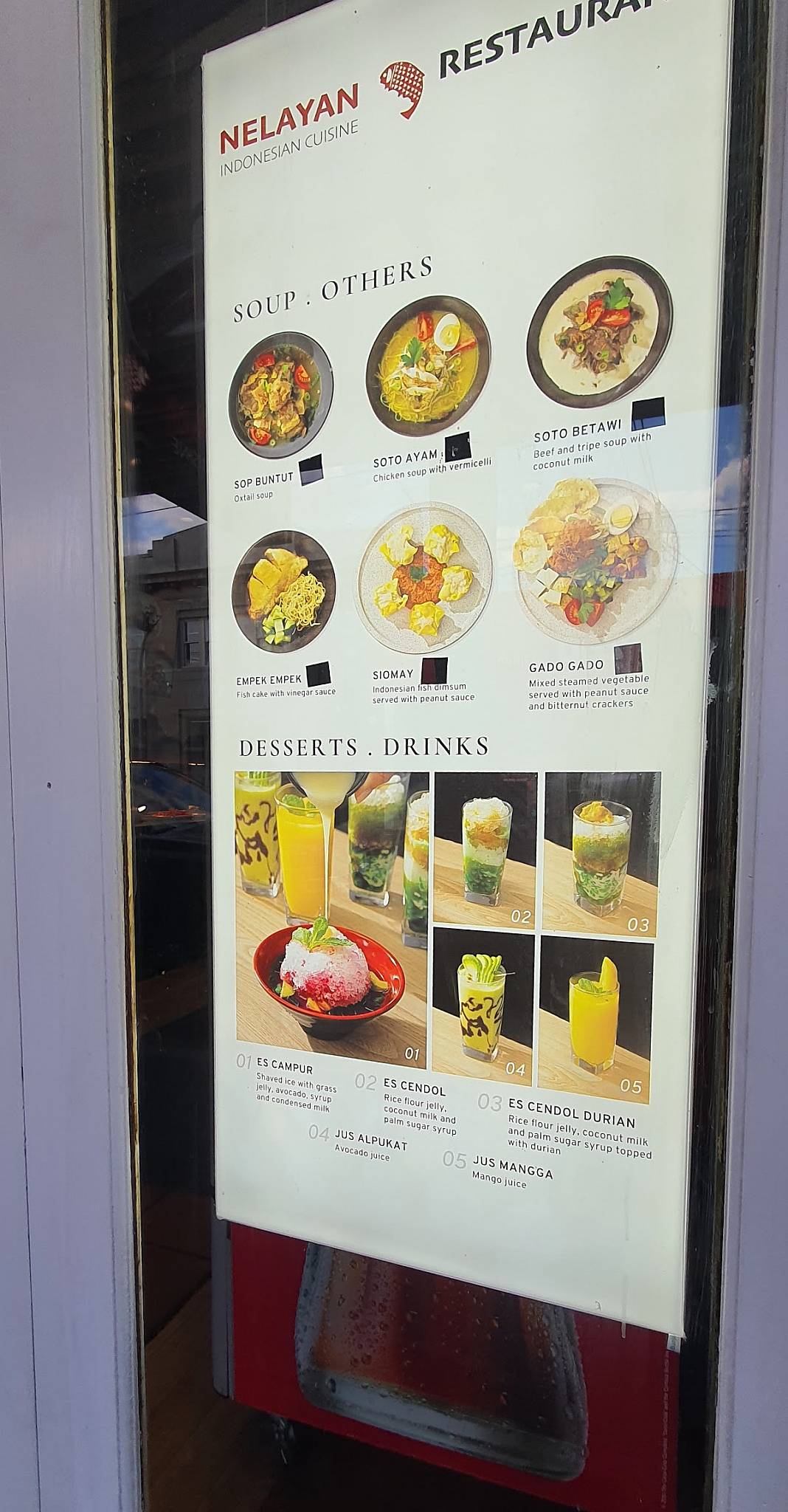 Menu at Nelayan restaurant, Hawthorn