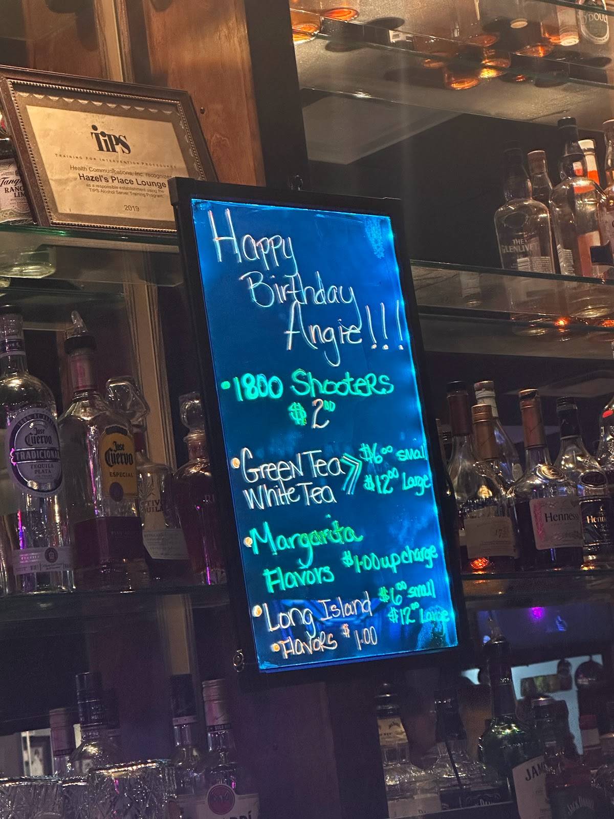 Menu at Hazel's place pub & bar, Detroit