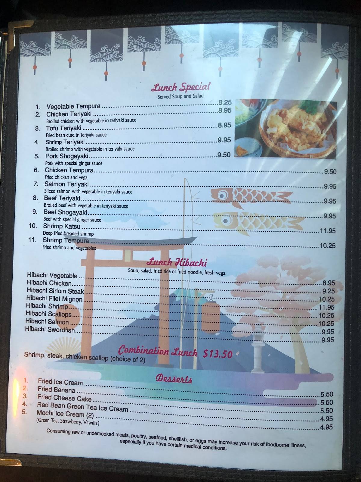 Menu at HANA SUSHI AND HIBACHI restaurant, West Hazleton