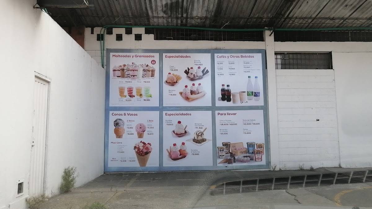 Carta del café Helados Popsy, Bogotá, Av. 68 #66 C- 90