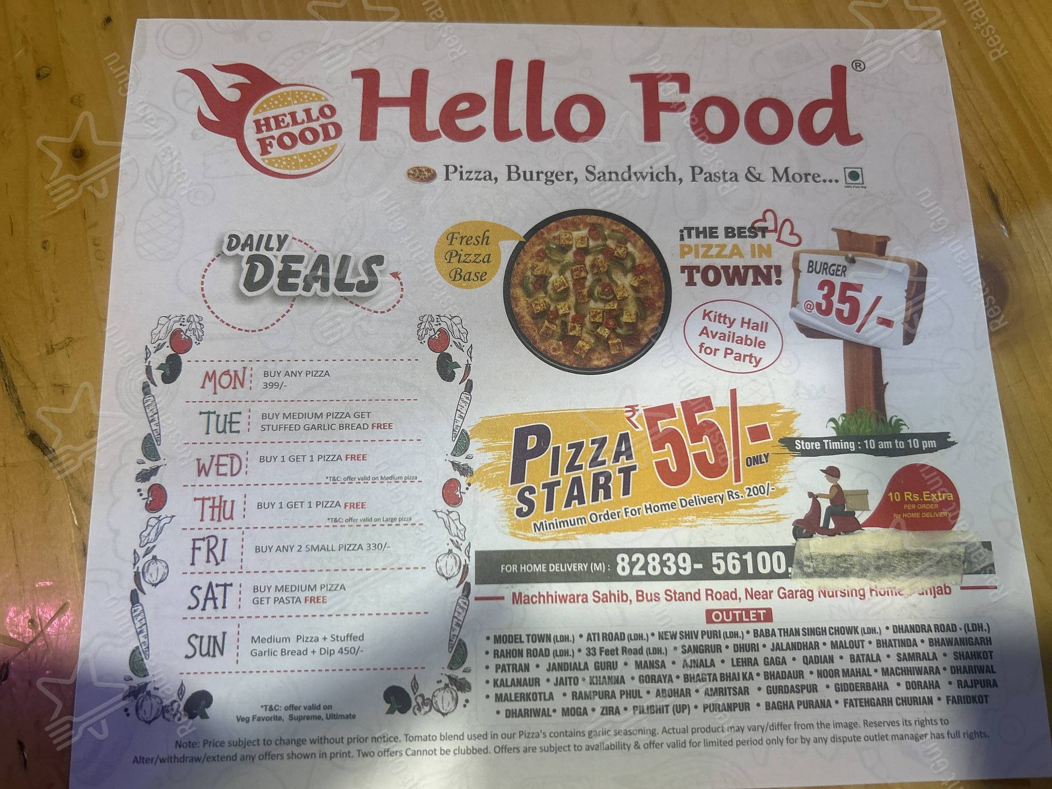Menu at Hello food, Machhiwara