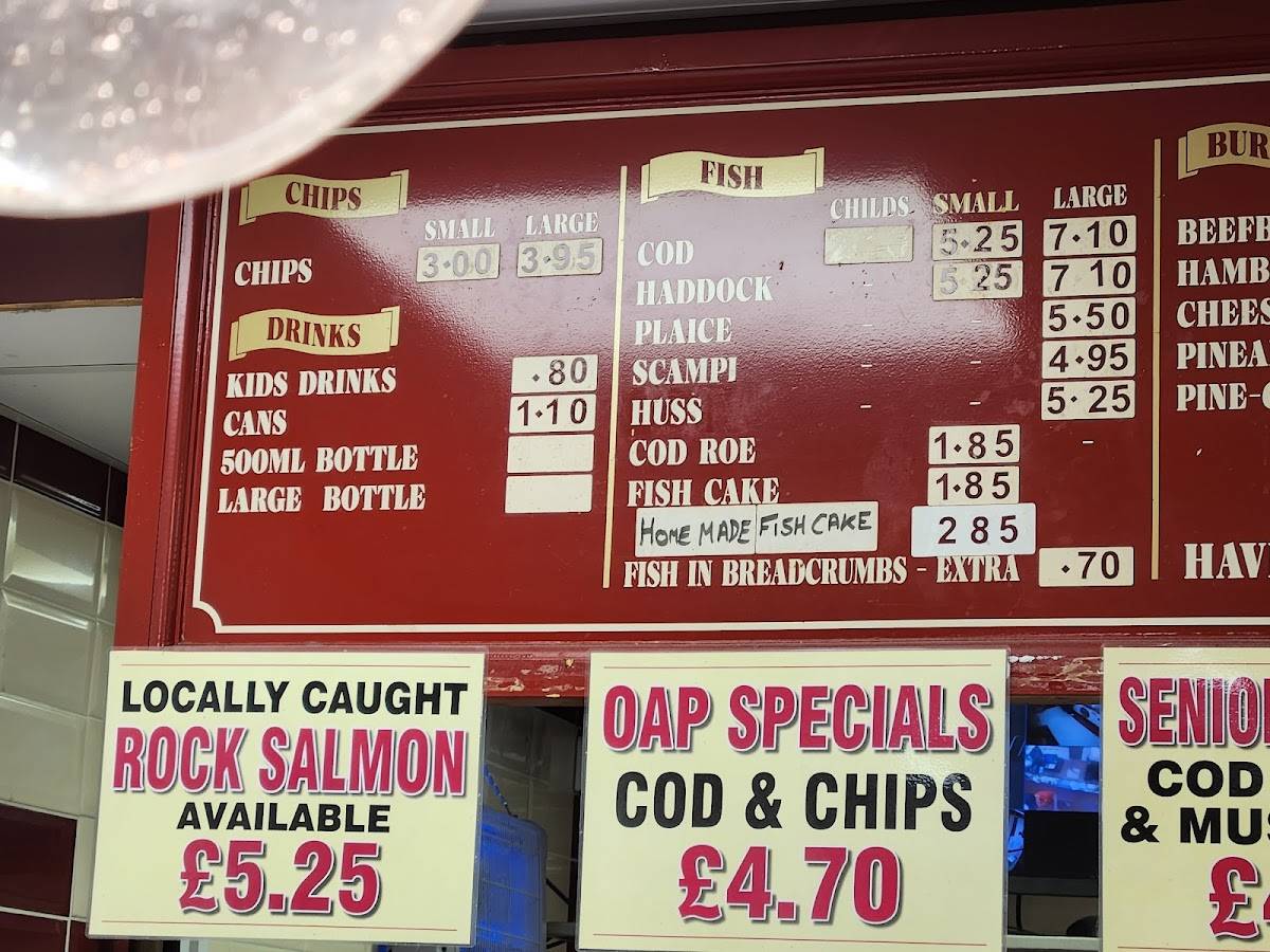 Menu at Herbies Fish & Chips fast food, Ferndown, 165-167 New Rd