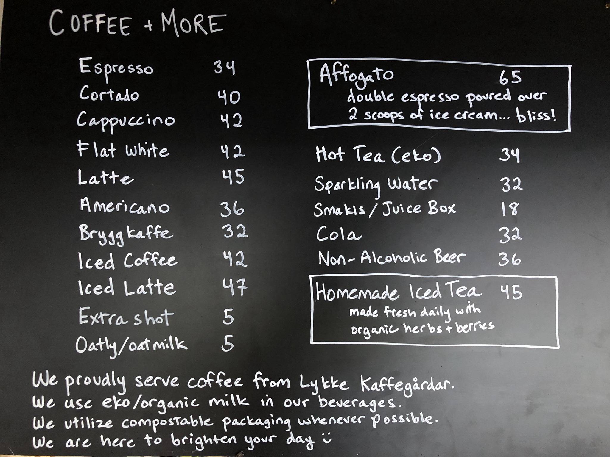 Menu at Café Here & Now restaurant, Havdhem