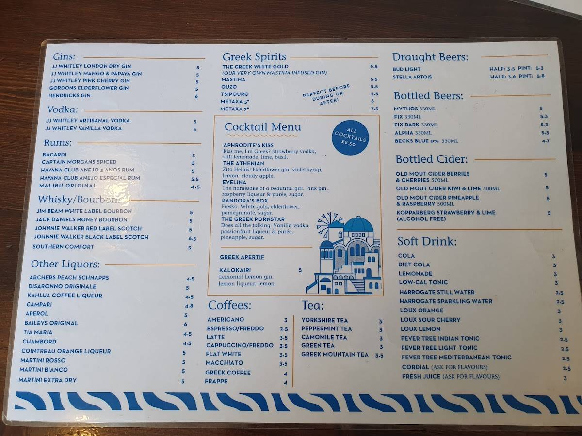 Carta del restaurante The Greek - Hessle, Hessle