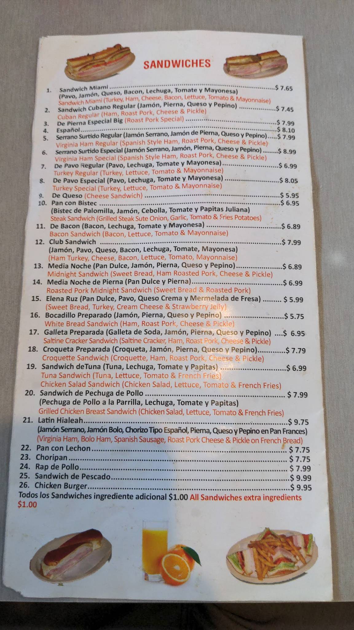 Menu at Caribe Cafe Restaurant, Hialeah, W 68th St