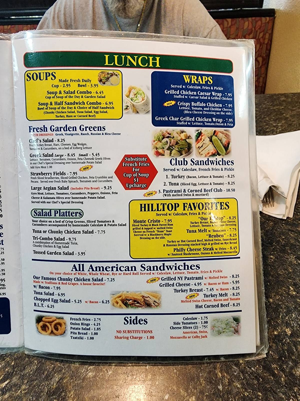 Menu at Hilltop Cafe, New Port Richey