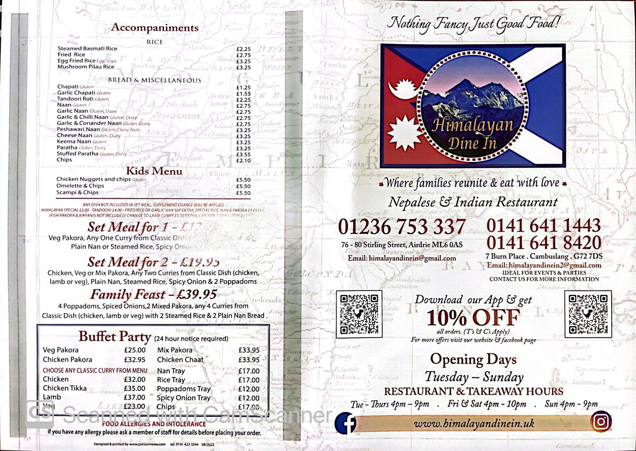 Menu at Himalayan Dine In restaurant, Airdrie