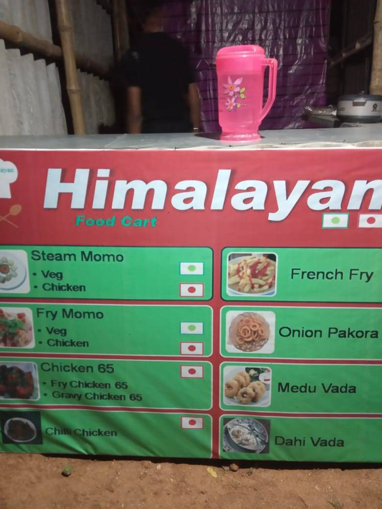 Menu at Himalayan Food Cart, India