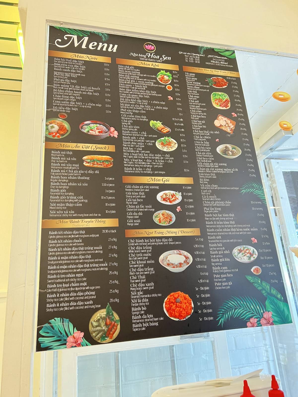 Menu at Hoa Sen Vietnamilainen Ravintola restaurant, Vantaa