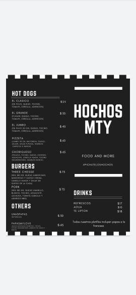 Menu at Hochos.mty restaurant, Monterrey